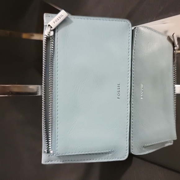Fossil | Bags | Fossil Card Wallet Robbins Egg Blue | Poshmark